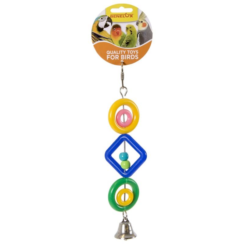 Benelux Plastic Hanger met Bel - Vogelspeelgoed - Kanariefarm.nl